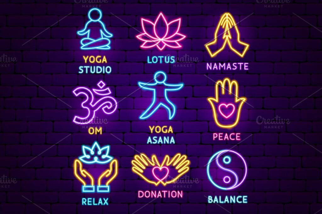 Yoga Meditation Neon – MasterBundles