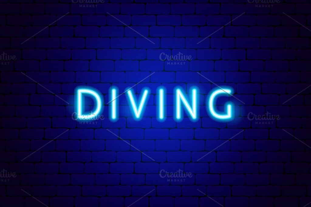 Diving Neon Retro Style Symbols – MasterBundles