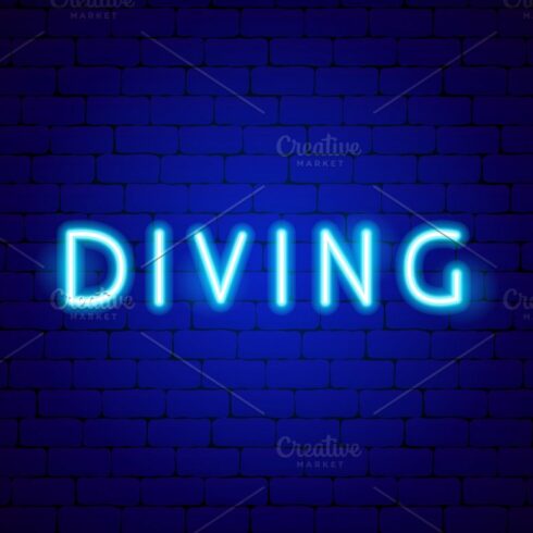 Diving Neon Retro Style Symbols | Master Bundles