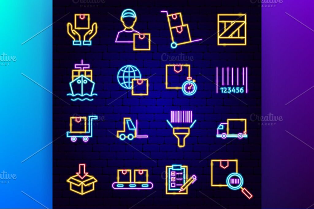 Cargo Neon Outline Vector Icons – MasterBundles