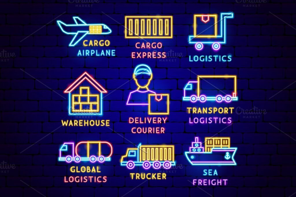 Cargo Neon Outline Vector Icons – MasterBundles