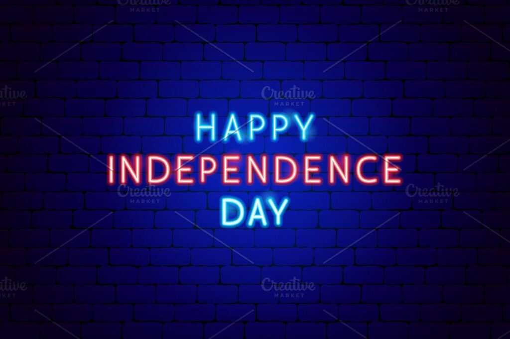 4 July Independence USA day Neon – MasterBundles