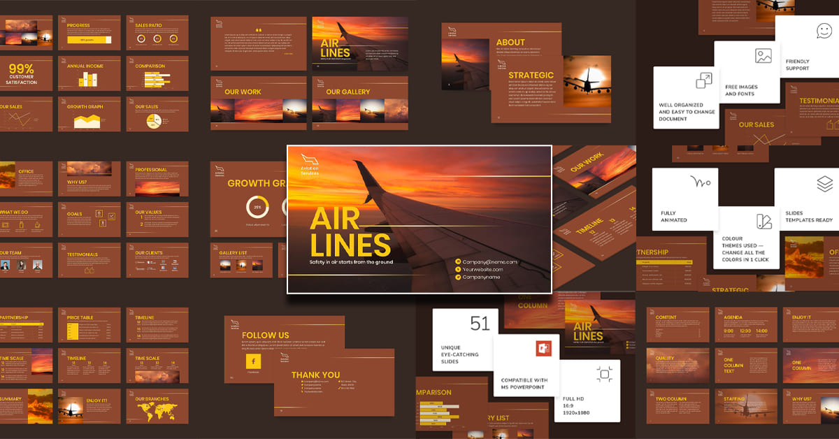 Presentation Aviation Airlines – MasterBundles