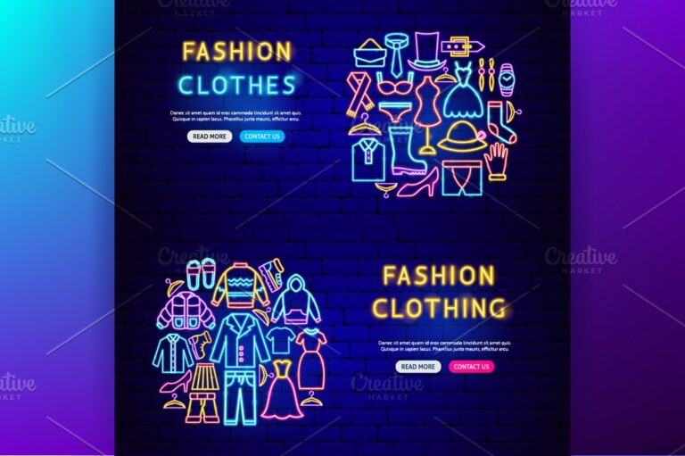 Clothing Fashion Neon Icons – MasterBundles