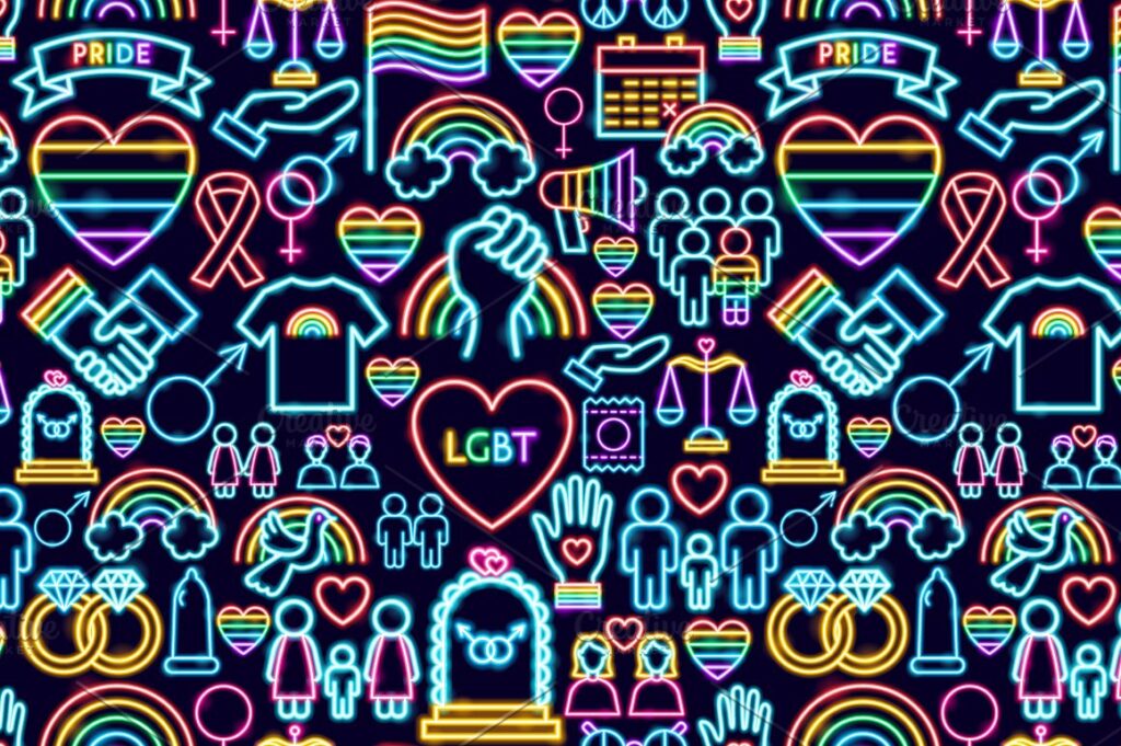 LGBT Neon Pride Month Icons – MasterBundles