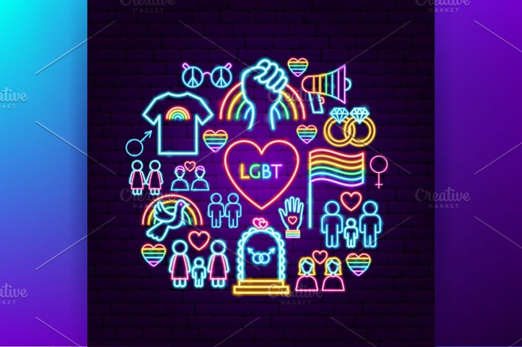 LGBT Neon Pride Month Icons – MasterBundles