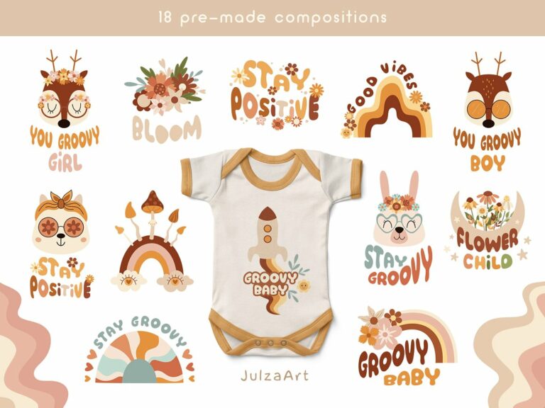 Retro Groovy Baby Collection – MasterBundles