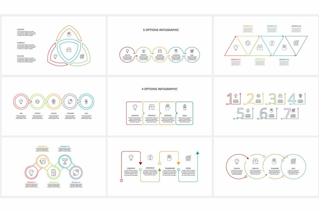 50 Line Animated Infographics – MasterBundles