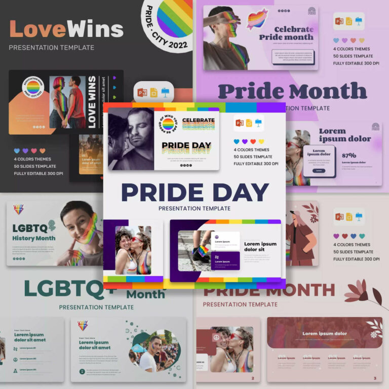 5 LGBT Presentations Bundle: 250 Slides, PPTX, KEY, Google Slides ...