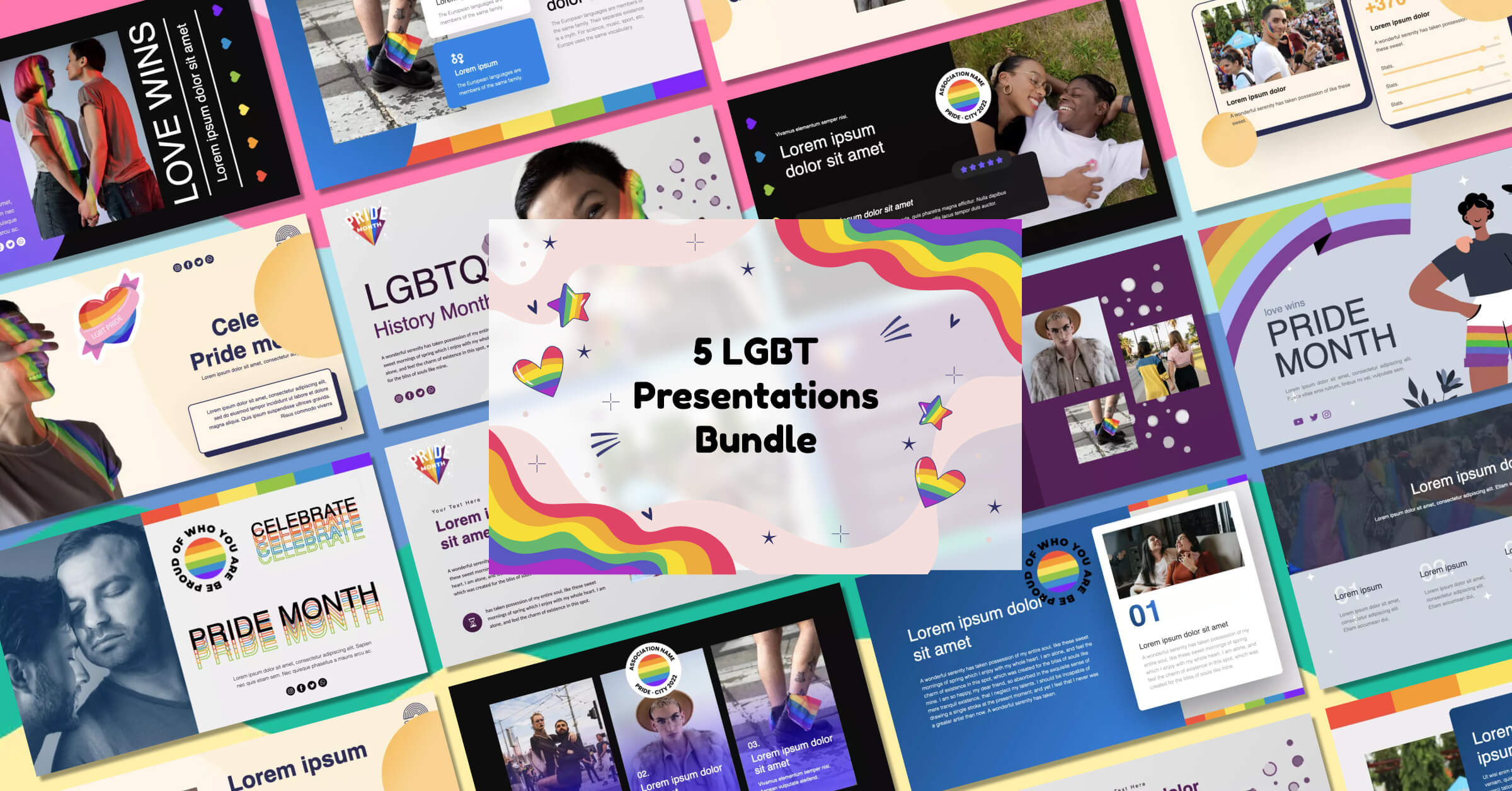 5 LGBT Presentations Bundle: 250 Slides, PPTX, KEY, Google Slides ...