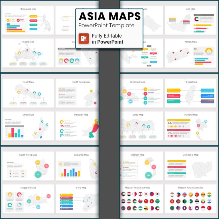 Asia Maps PowerPoint Template: 61 Slides – MasterBundles