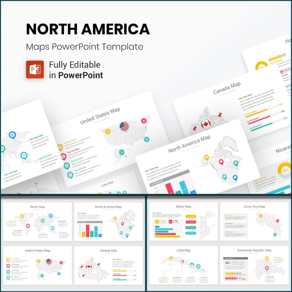 North America Maps PowerPoint Template – MasterBundles