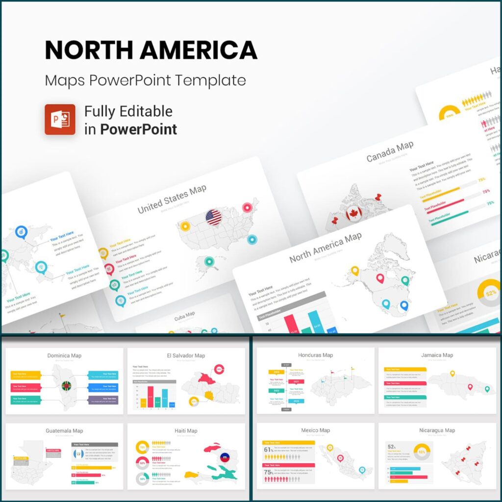 North America Maps PowerPoint Template – MasterBundles