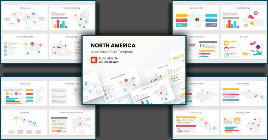 North America Maps PowerPoint Template – MasterBundles