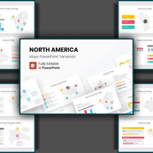 North America Maps PowerPoint Template | MasterBundles