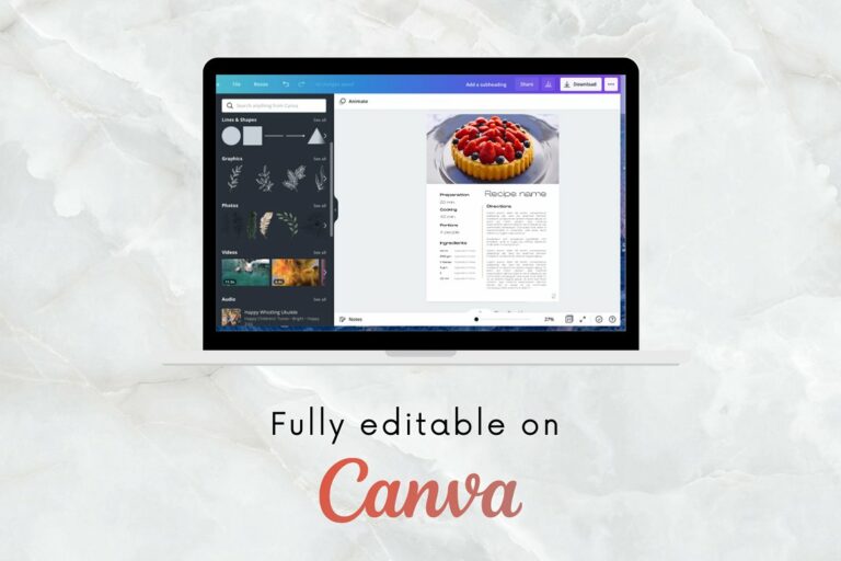 Recipe Book Template , Editable – MasterBundles