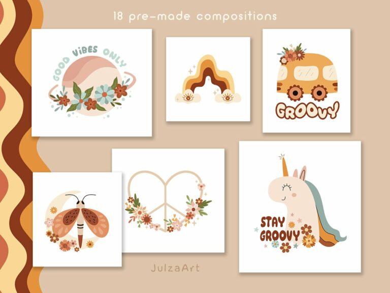 Retro Groovy Baby Collection – MasterBundles