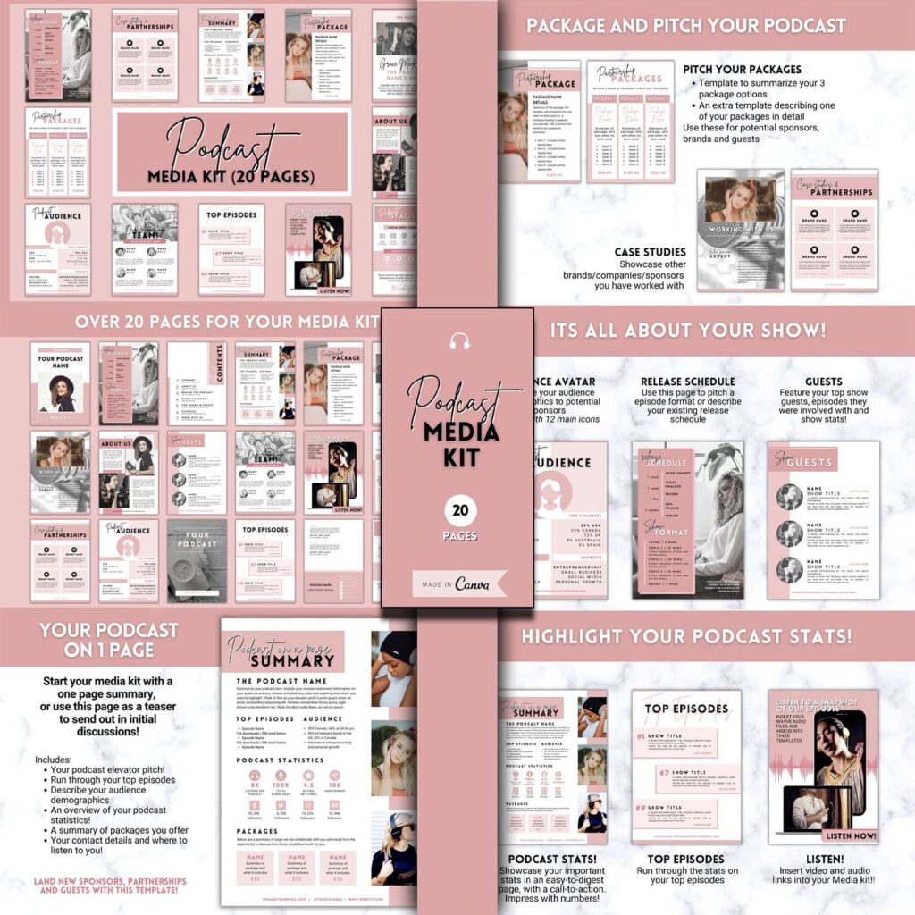 20 Page Podcast Media Kit Template – MasterBundles