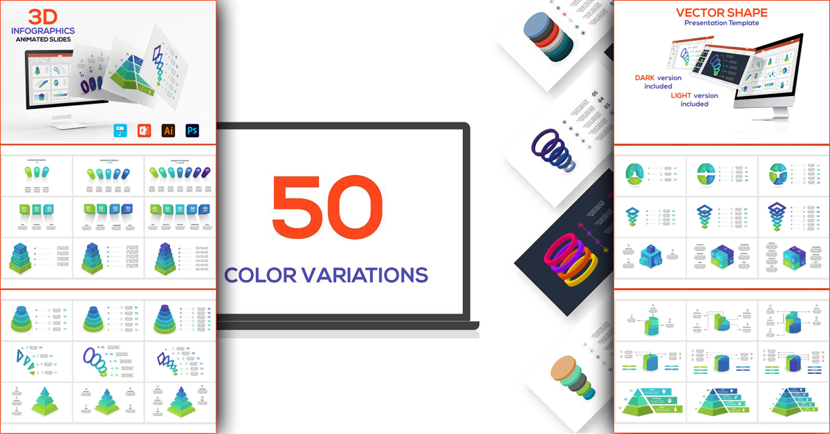 3D Animated Infographics – MasterBundles