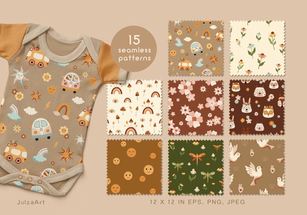 Retro Groovy Baby Collection – MasterBundles