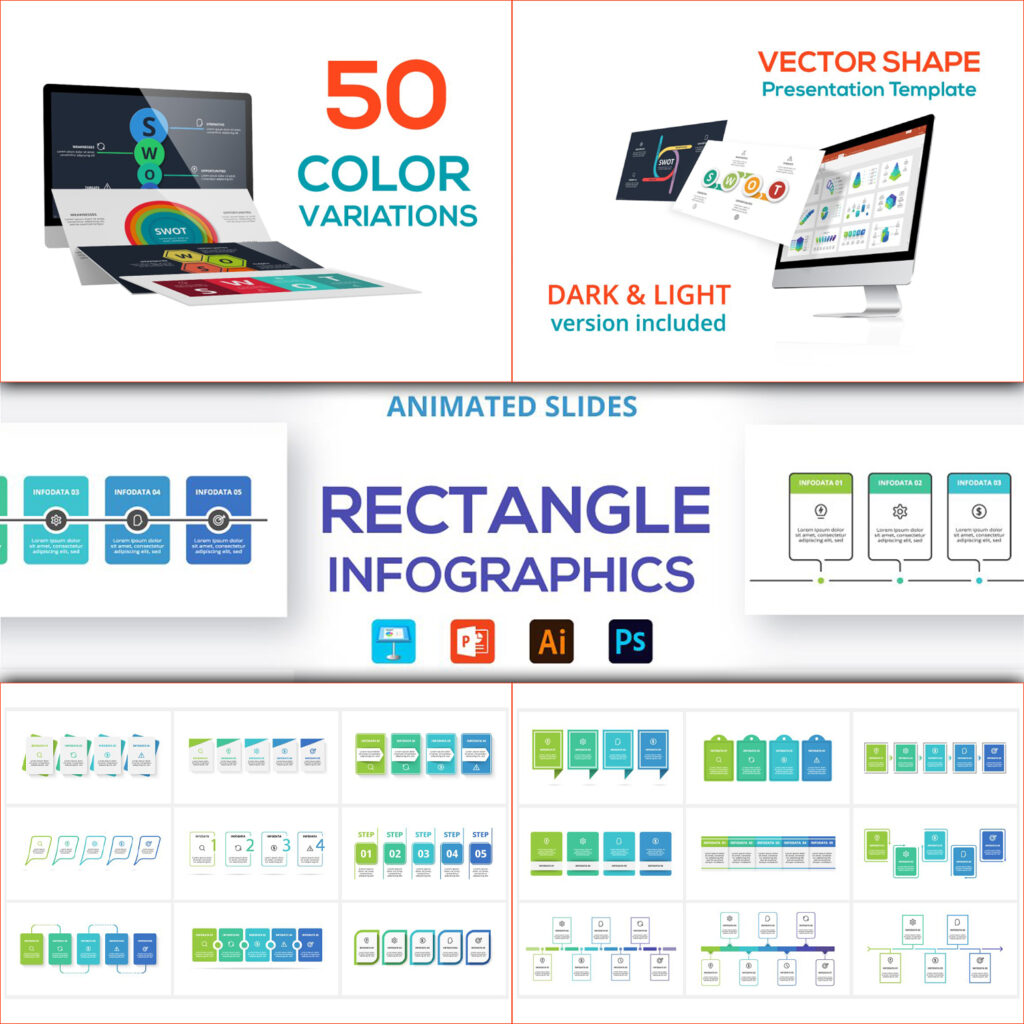 Rectangles Animated Infographics – MasterBundles