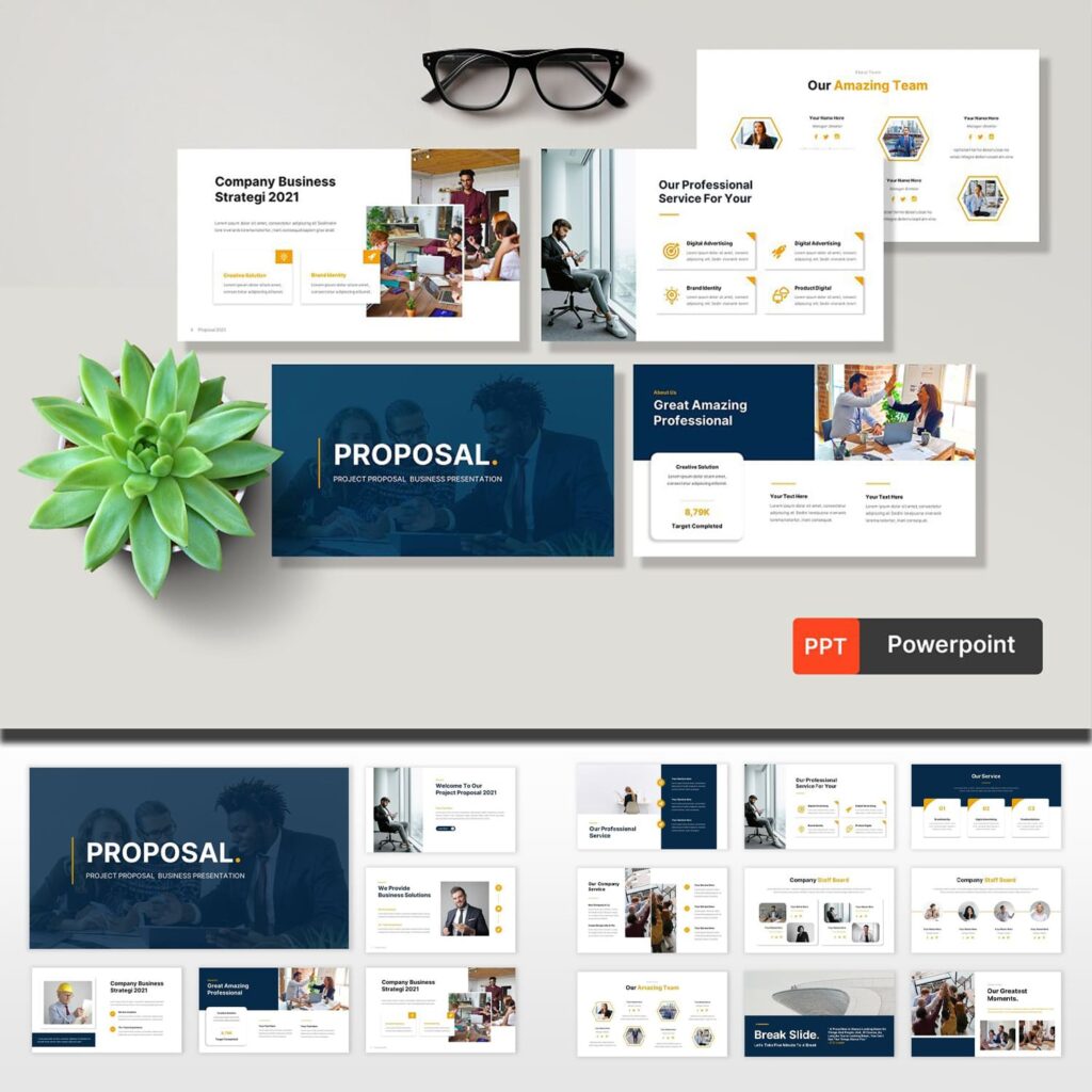 Project Proposal PowerPoint Template 27 Slides – MasterBundles