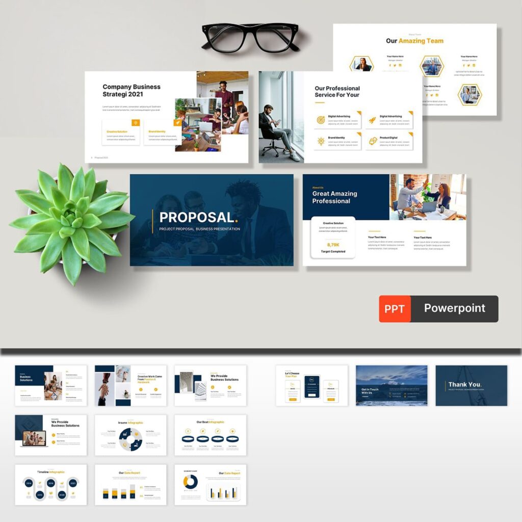 Project Proposal PowerPoint Template 27 Slides – MasterBundles