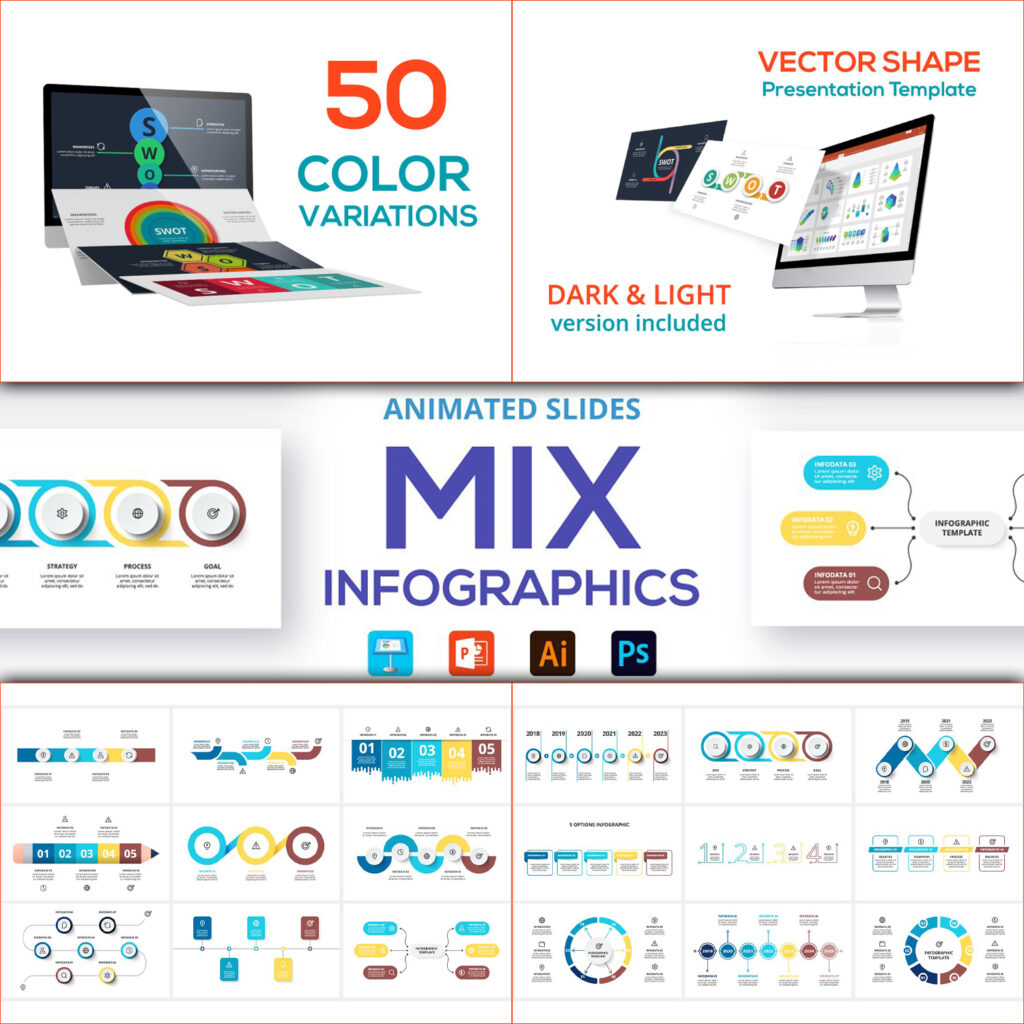 Mix Animated Infographics – MasterBundles