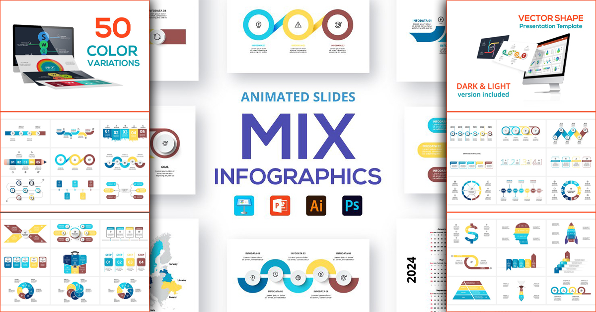 Mix Animated Infographics – MasterBundles