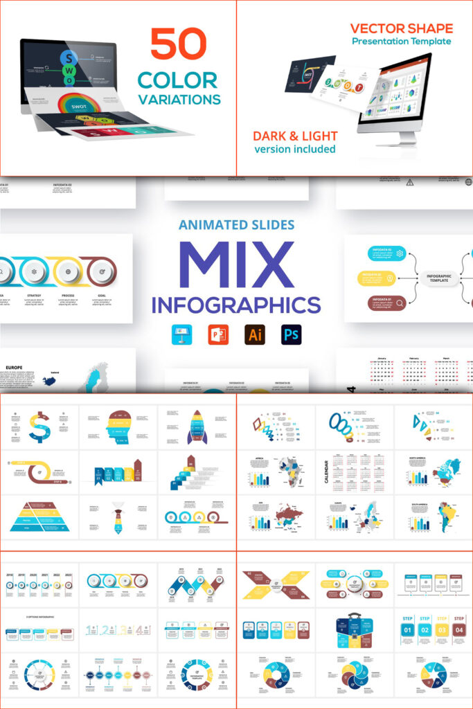 Mix Animated Infographics – MasterBundles