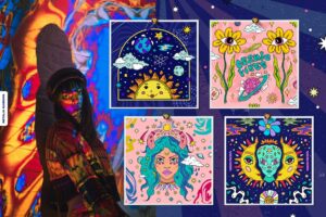 RETRO Cosmic - Bundle AI PNG | Master Bundles