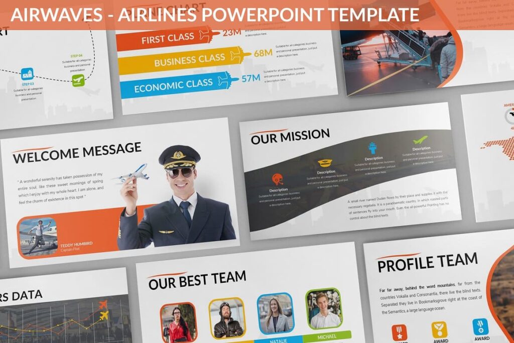 Airwaves - Airlines Powerpoint – MasterBundles