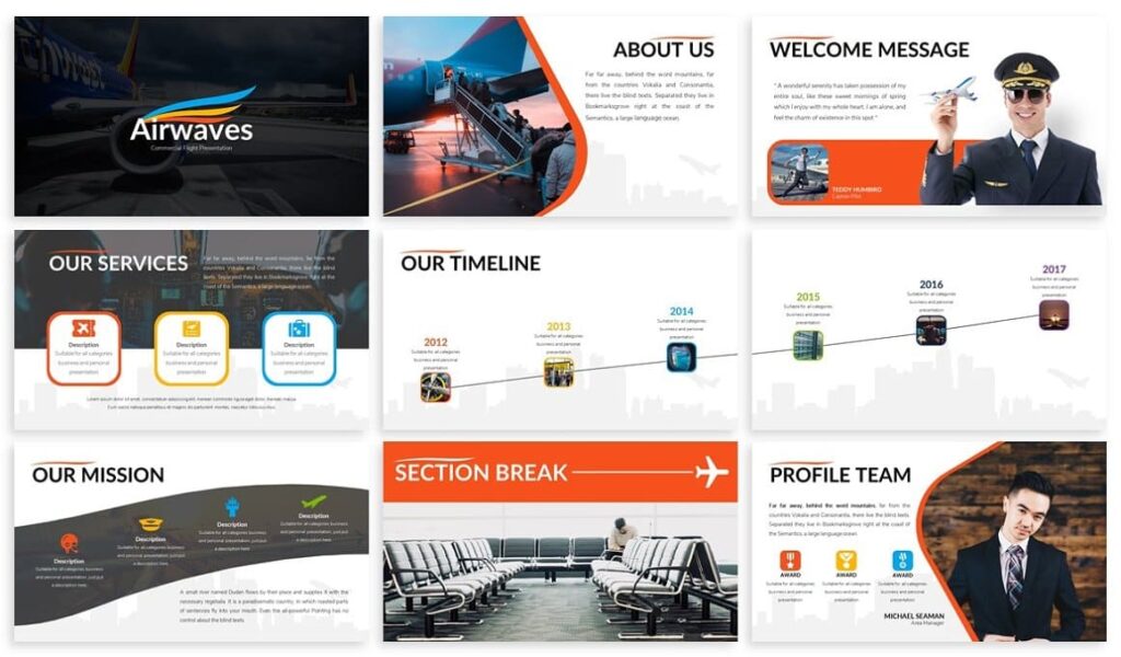 Airwaves - Airlines Powerpoint – MasterBundles