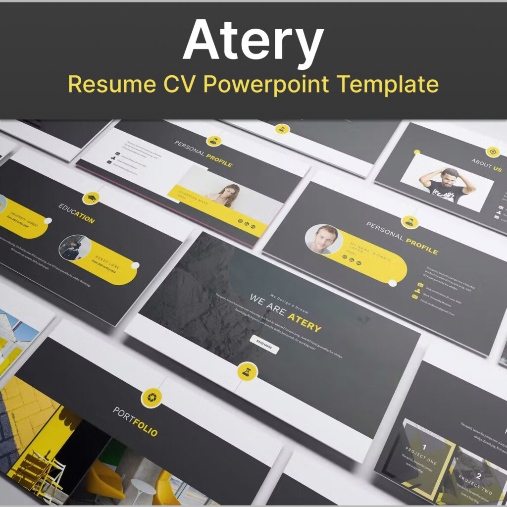 Atery Resume CV Powerpoint Template – MasterBundles