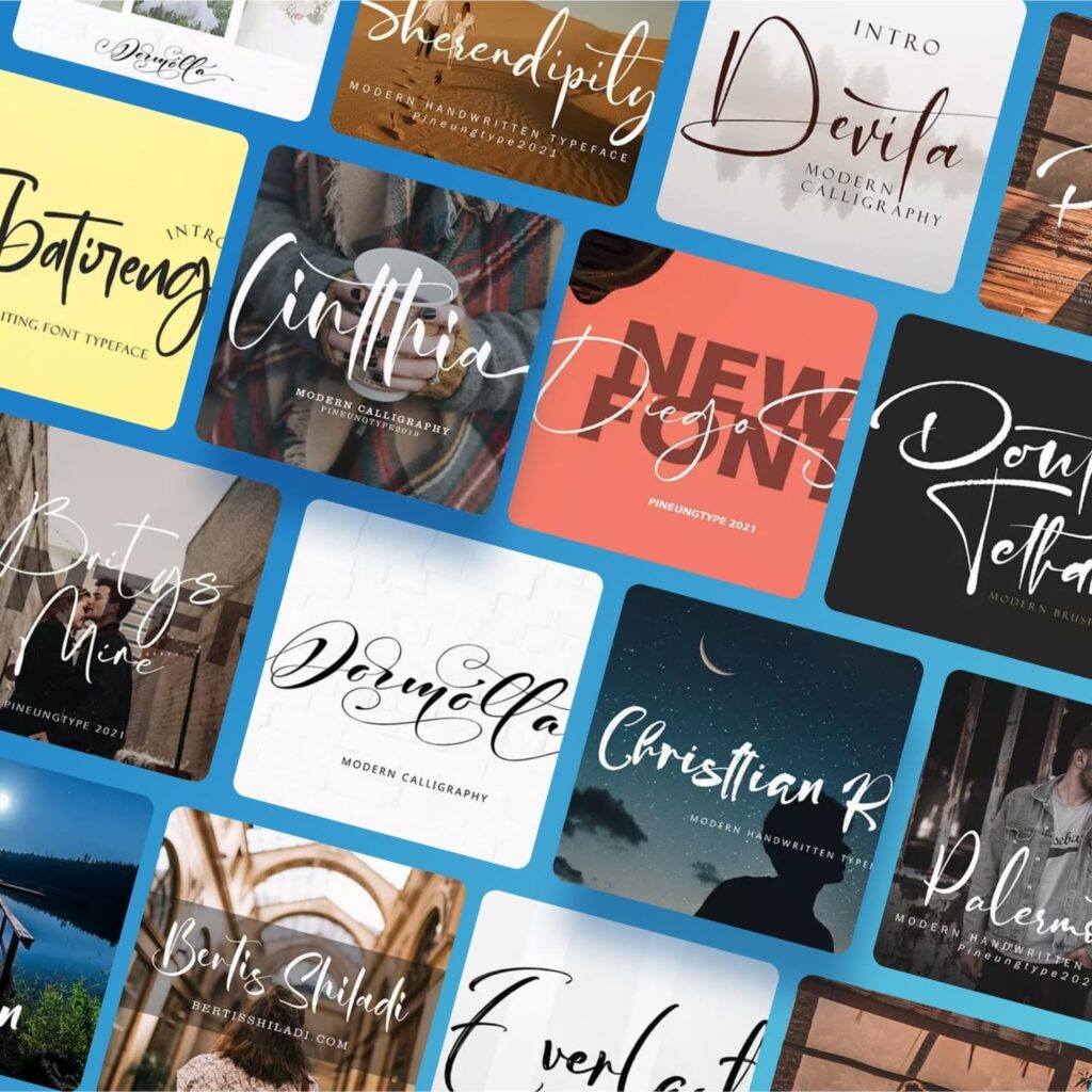 10 Basic Script Fonts Bundle – MasterBundles