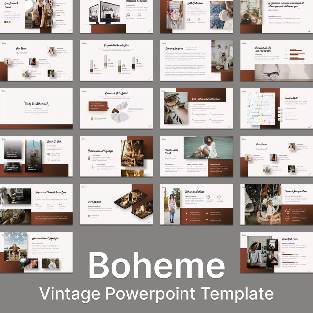 Boheme - Vintage Powerpoint Template – MasterBundles