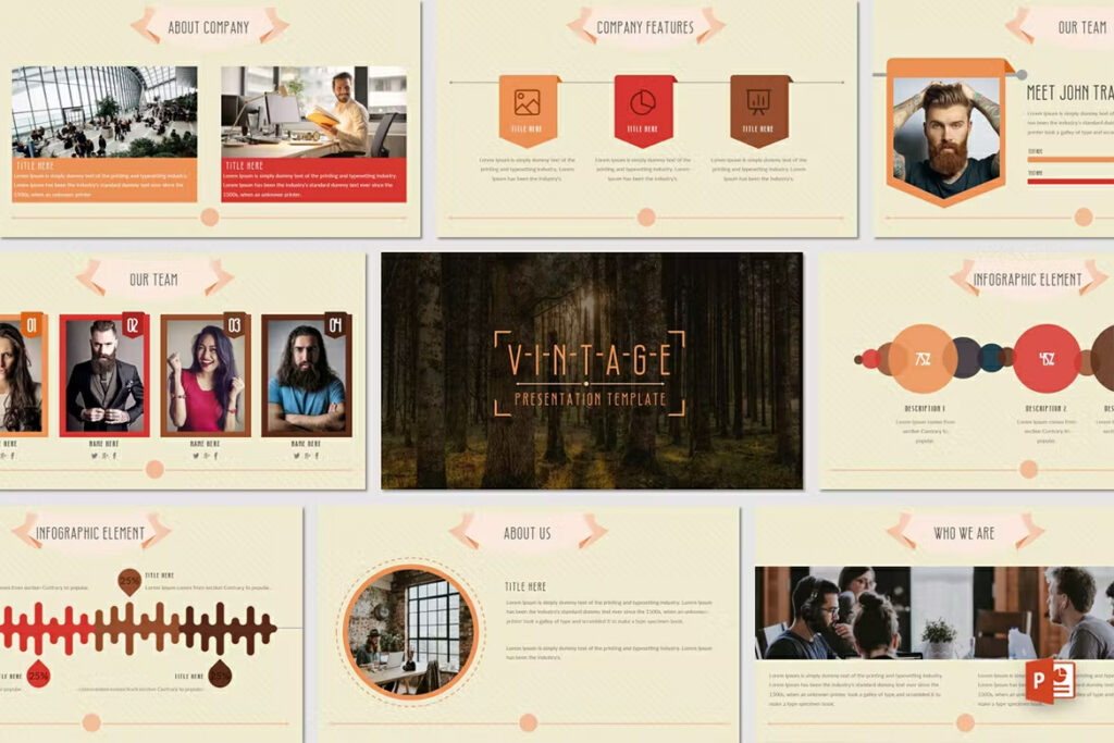 Vintage Powerpoint Template – MasterBundles