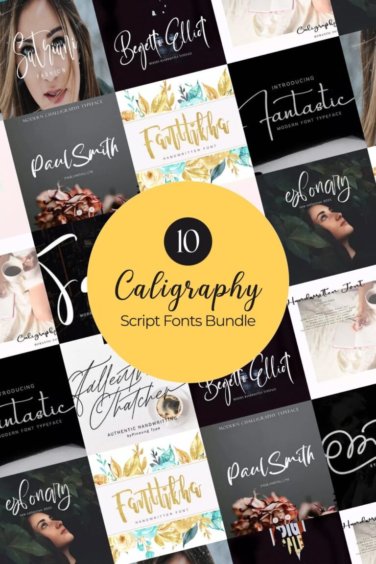 10 Caligraphy Script Fonts Bundle – MasterBundles