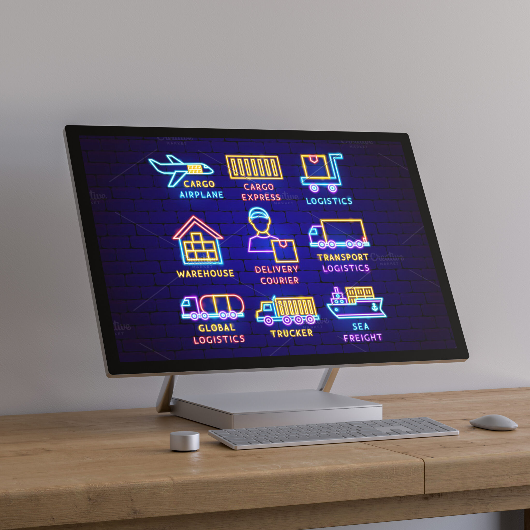 Cargo Neon Outline Vector Icons – MasterBundles