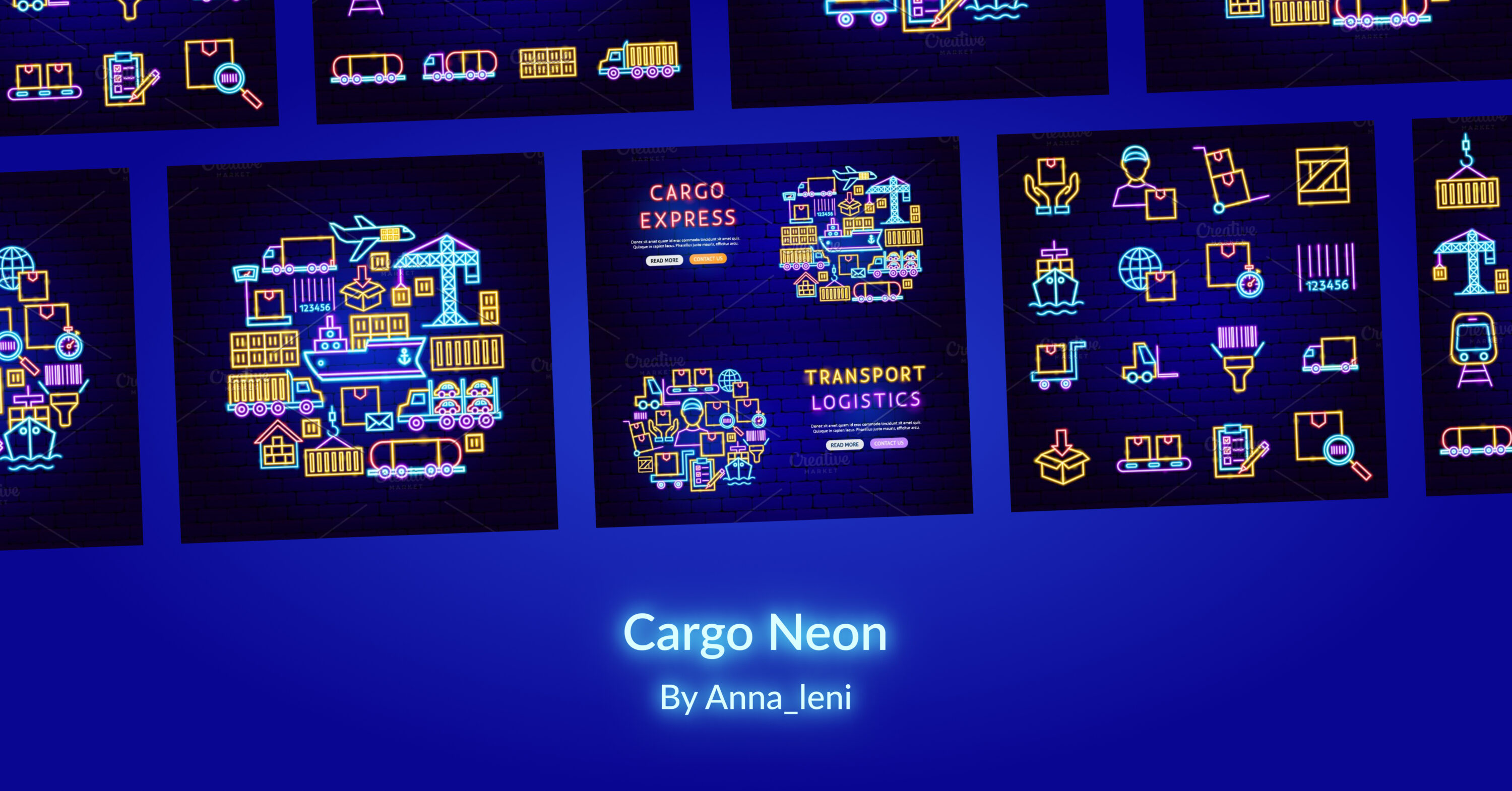 Cargo Neon Outline Vector Icons – MasterBundles