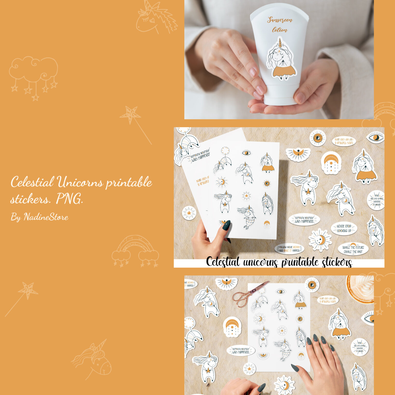 Cute Owls Printable Stickers. PNG. | Master Bundles