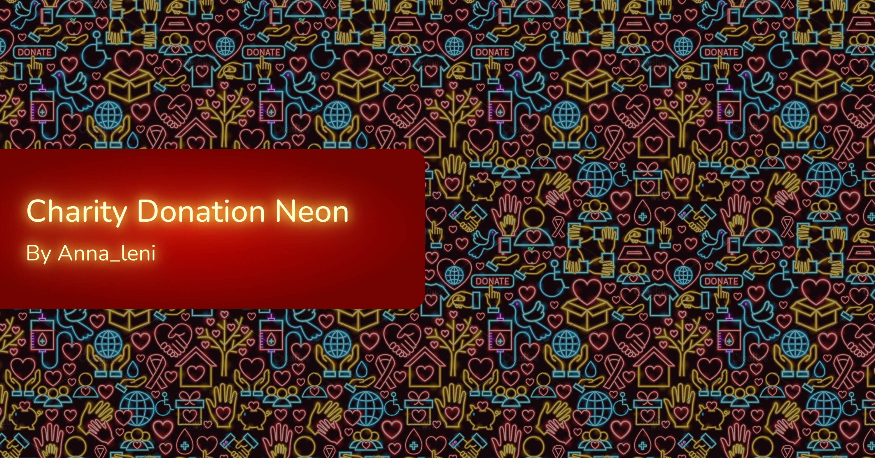 Charity Donation Neon Icons – MasterBundles