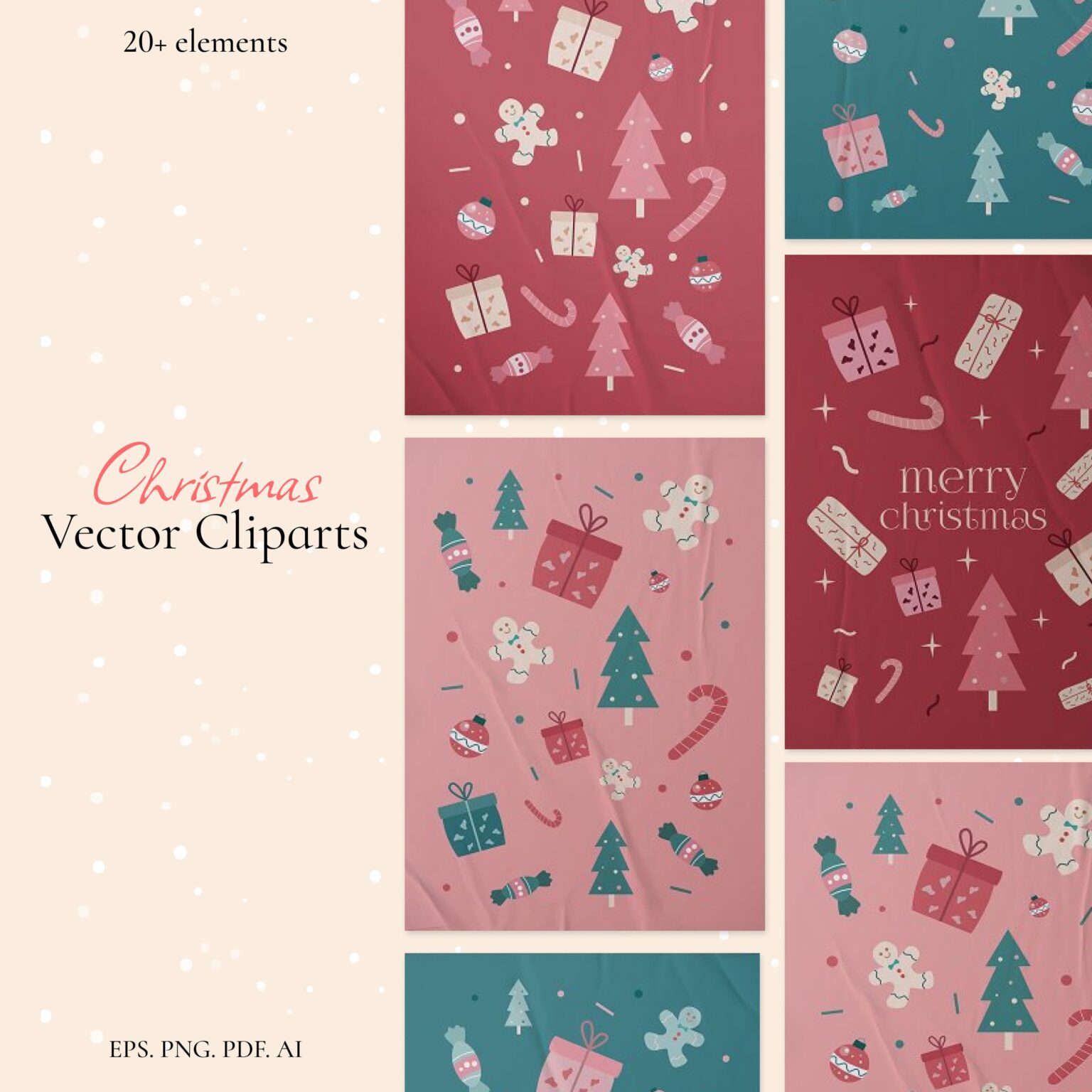 Christmas Clipart Vector And PNG Kit – MasterBundles