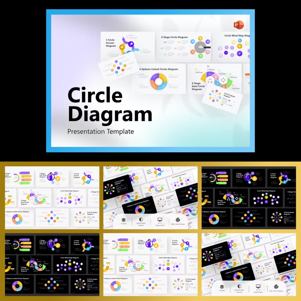 Circle Diagram PowerPoint Template – MasterBundles