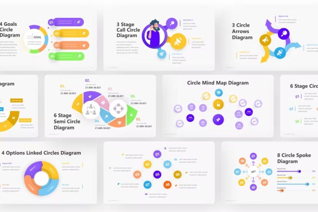 Circle Diagram PowerPoint Template – MasterBundles
