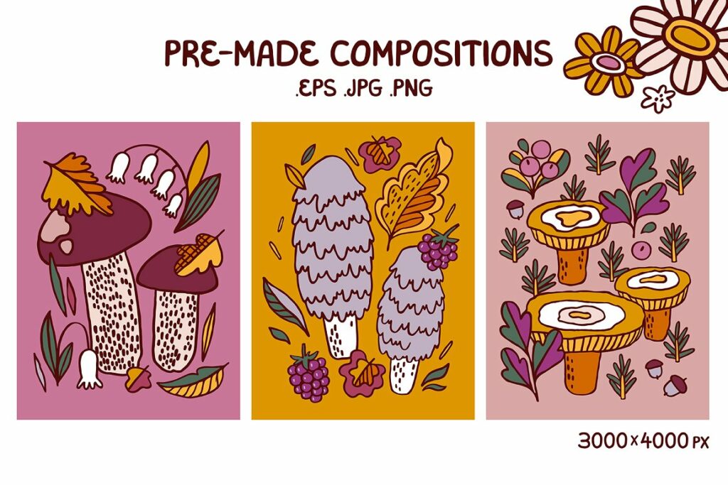 MUSHROOMS | Graphics Set – MasterBundles