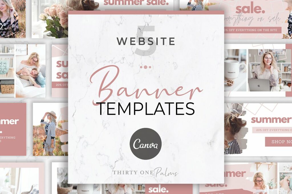 Website Banners For Canva | Blush – MasterBundles