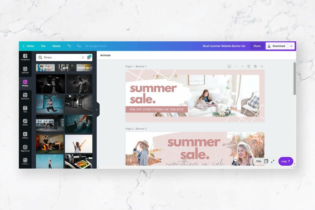 Website Banners For Canva | Blush – MasterBundles