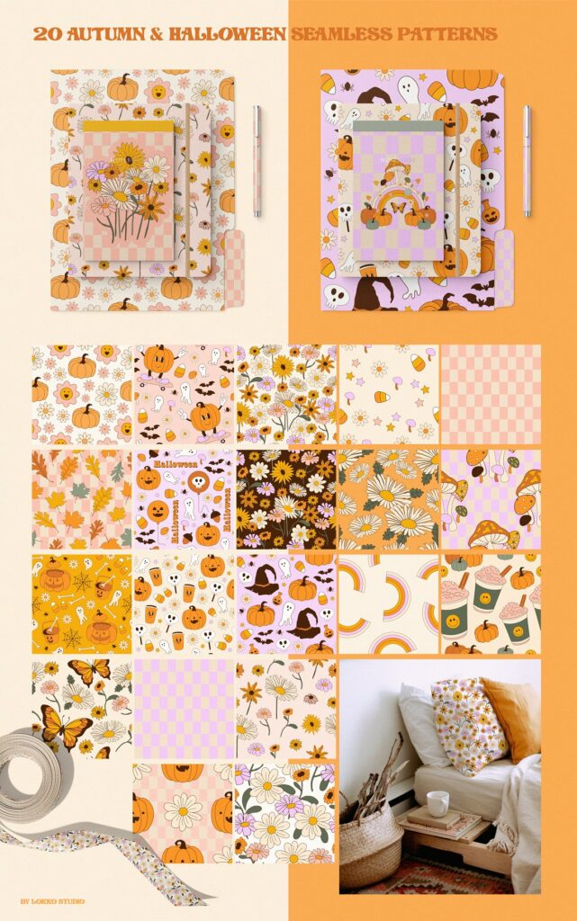 Retro Autumn & Halloween Collection – MasterBundles