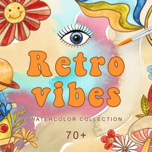 Retro Vibes - Watercolor Collection | Master Bundles